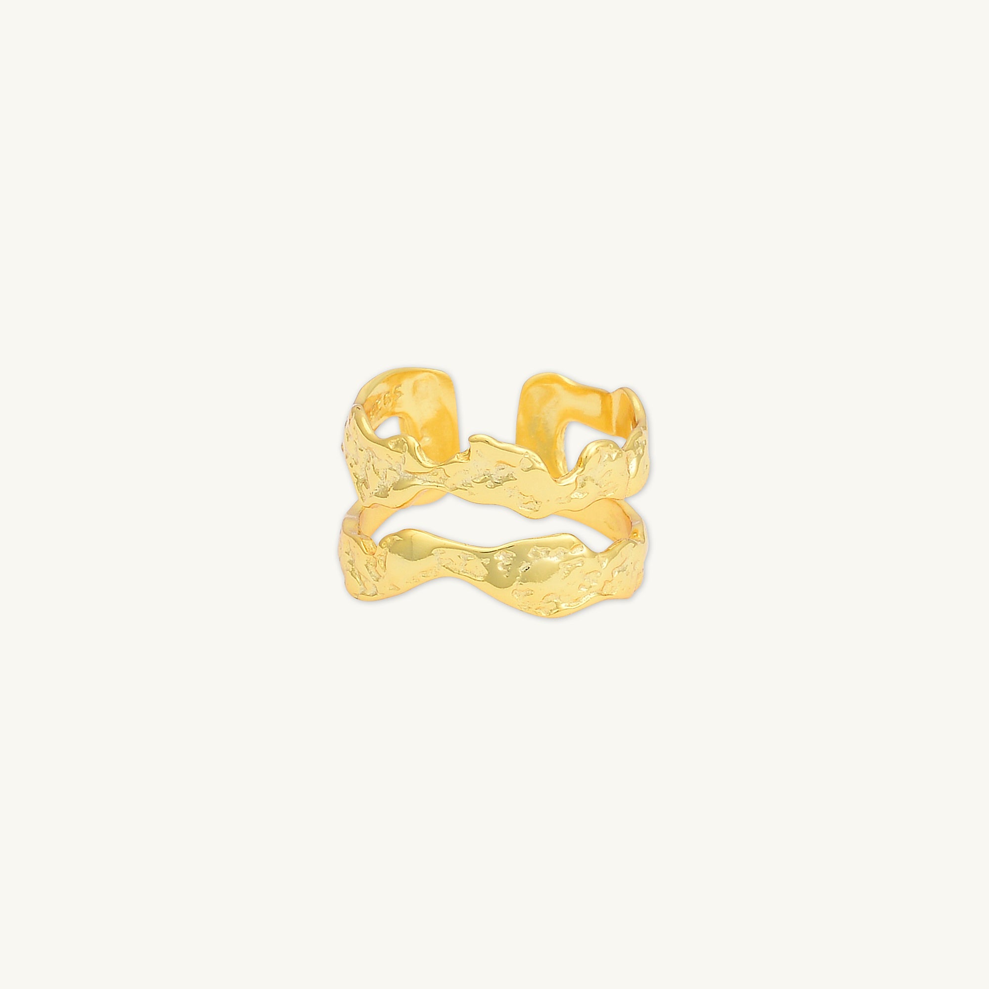 Double Molten Statement Open Ring