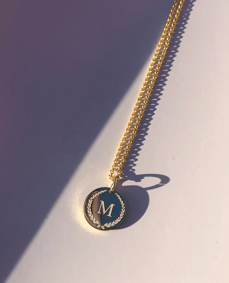Initial Medallion Coin Necklace | Camile And Stone Jewellery